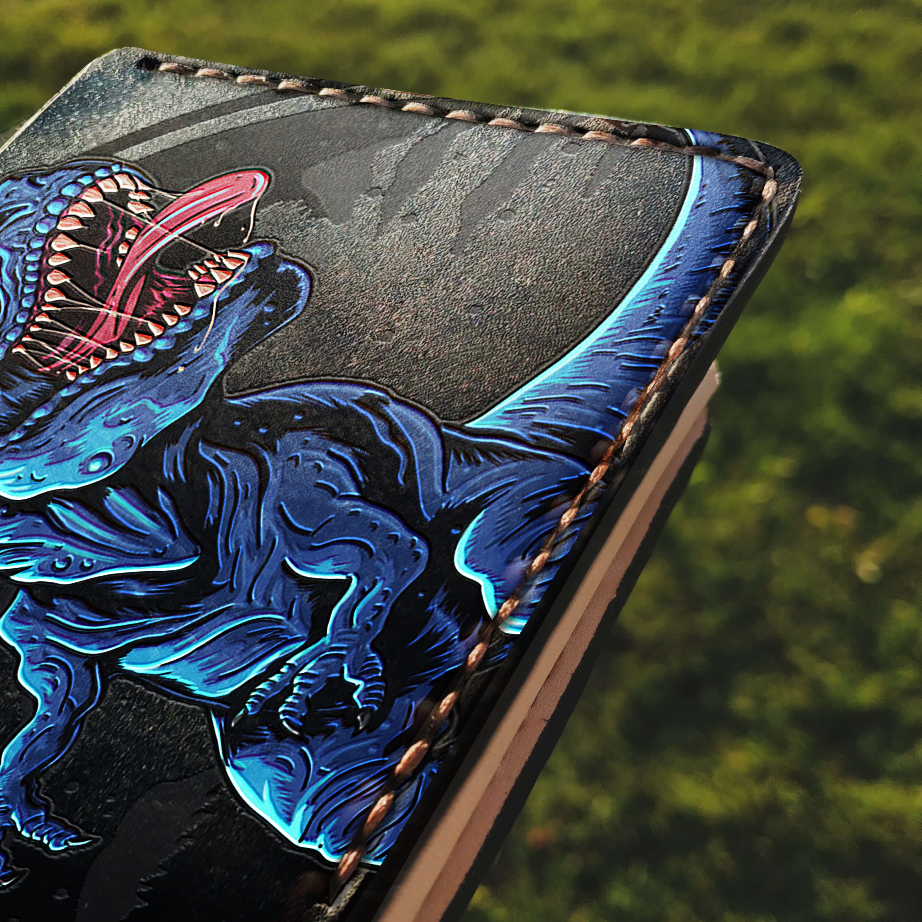 Jurassic T-Rex Embossing Handmade Wallet Dino Dinosaur | Etsy