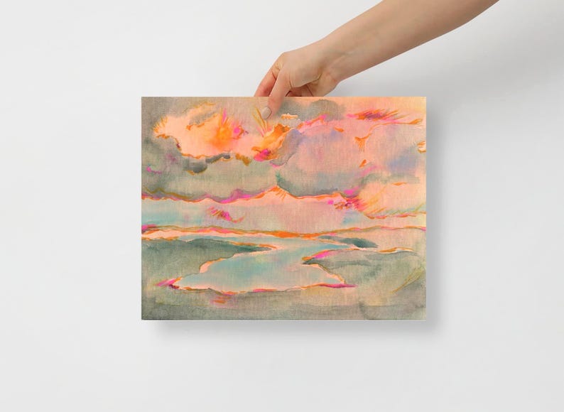 Surreal Horizon Art Print: Cosmic River Landscape Framed Gallery Wall ...