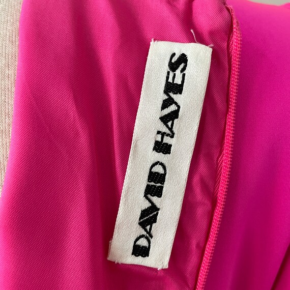 Vintage Hot Pink and Black Silk Dress. David Hayes fo… - Gem