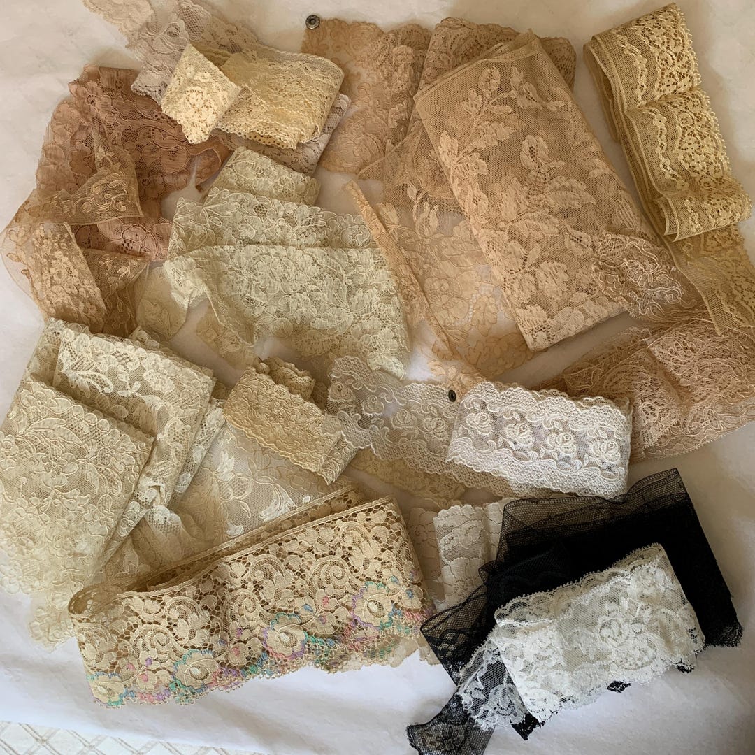 Vintage French Lace. 18 Pieces of French Lace. Lace for Sewing Projects ...