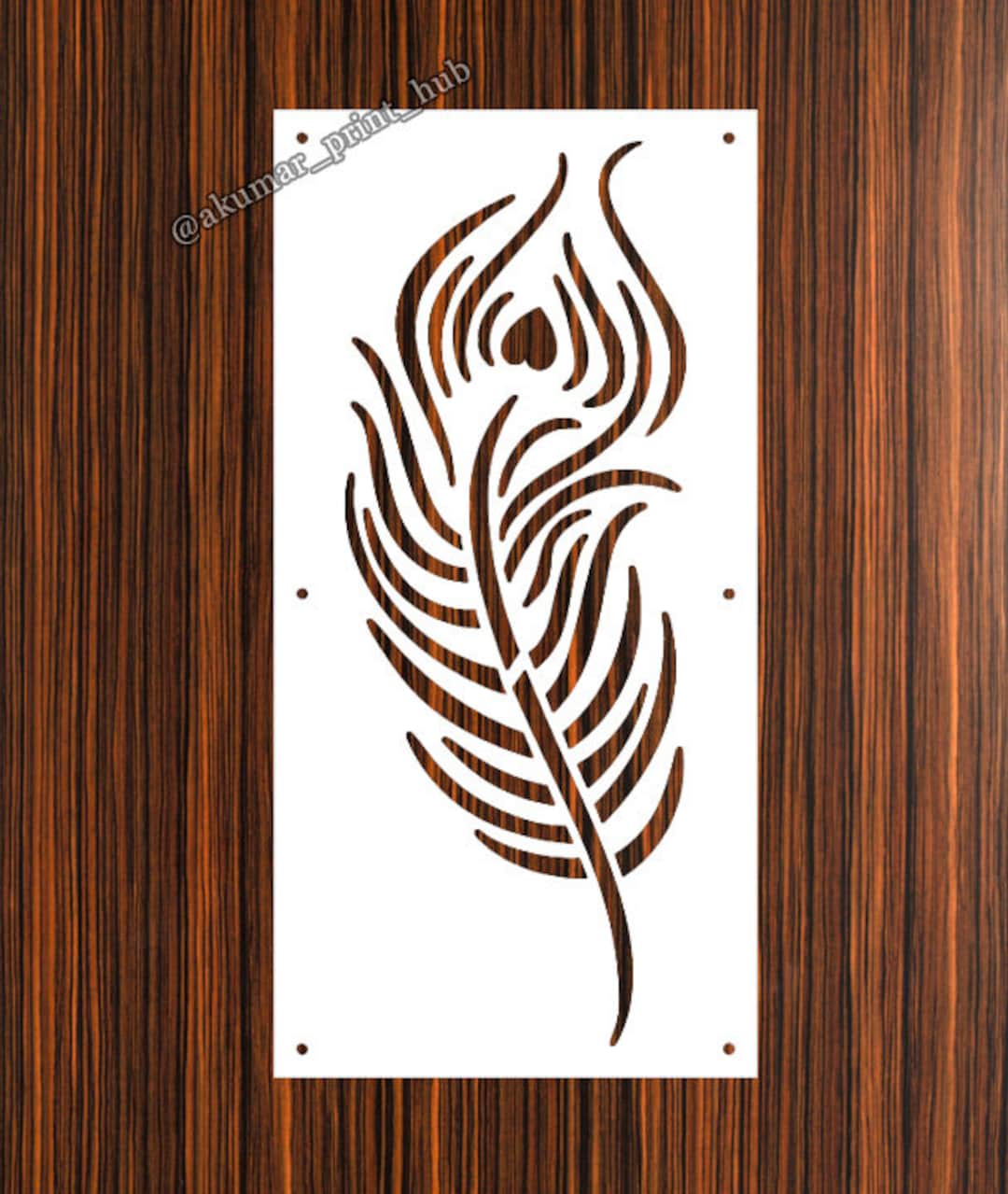 Acrylic Laser Cut Peacock Feather Panel for Home Temple Backdrop Hindu ...