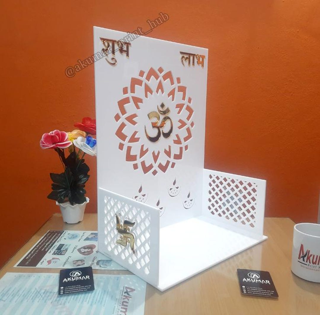 Custom Acrylic Pooja Mandir for Home, Office Tabletop Acrylic Home ...