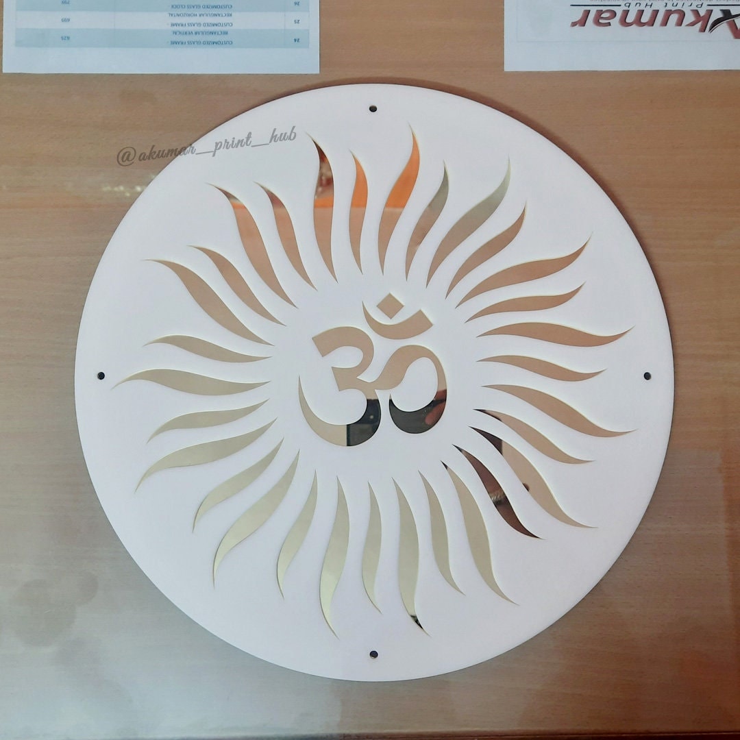 Custom Acrylic Om Sign for Pooja Room Hindu Aum Mandala Symbol for ...