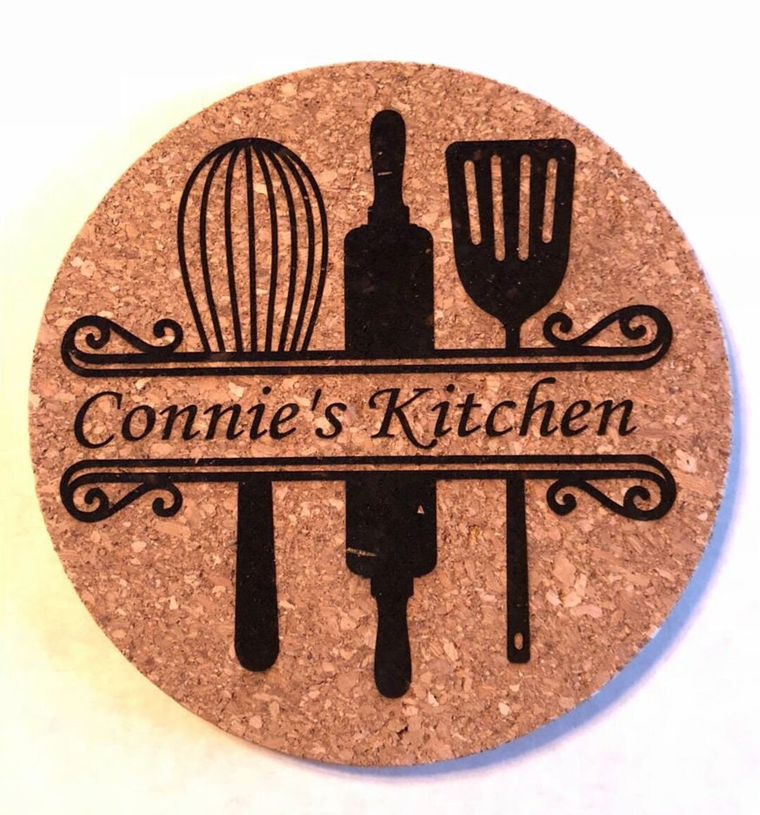 Personalized Cork Trivet - Available Size 7", 9", & 12" - Etsy