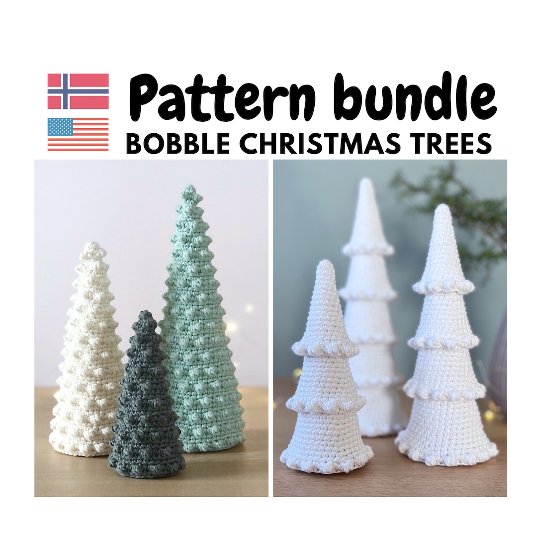 Pattern Bundle - 2 Variations of Bobble Christmas Trees, Home Decor ...