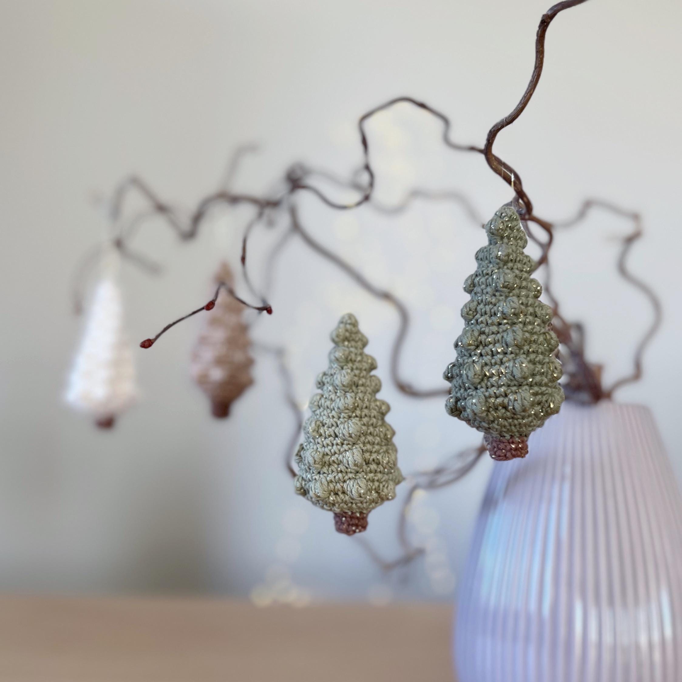 Hanging Bobble Christmas Trees Crochet Pattern, Christmas Tree Ornament ...
