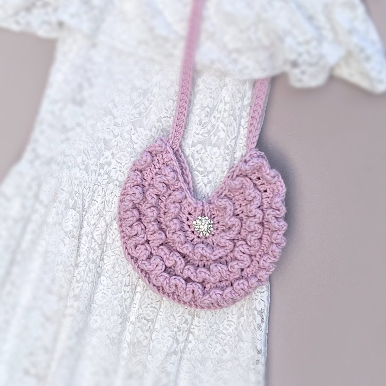 Girls Bag Crochet Pattern, Mini Toddler Purse, Girly Princess Purse ...