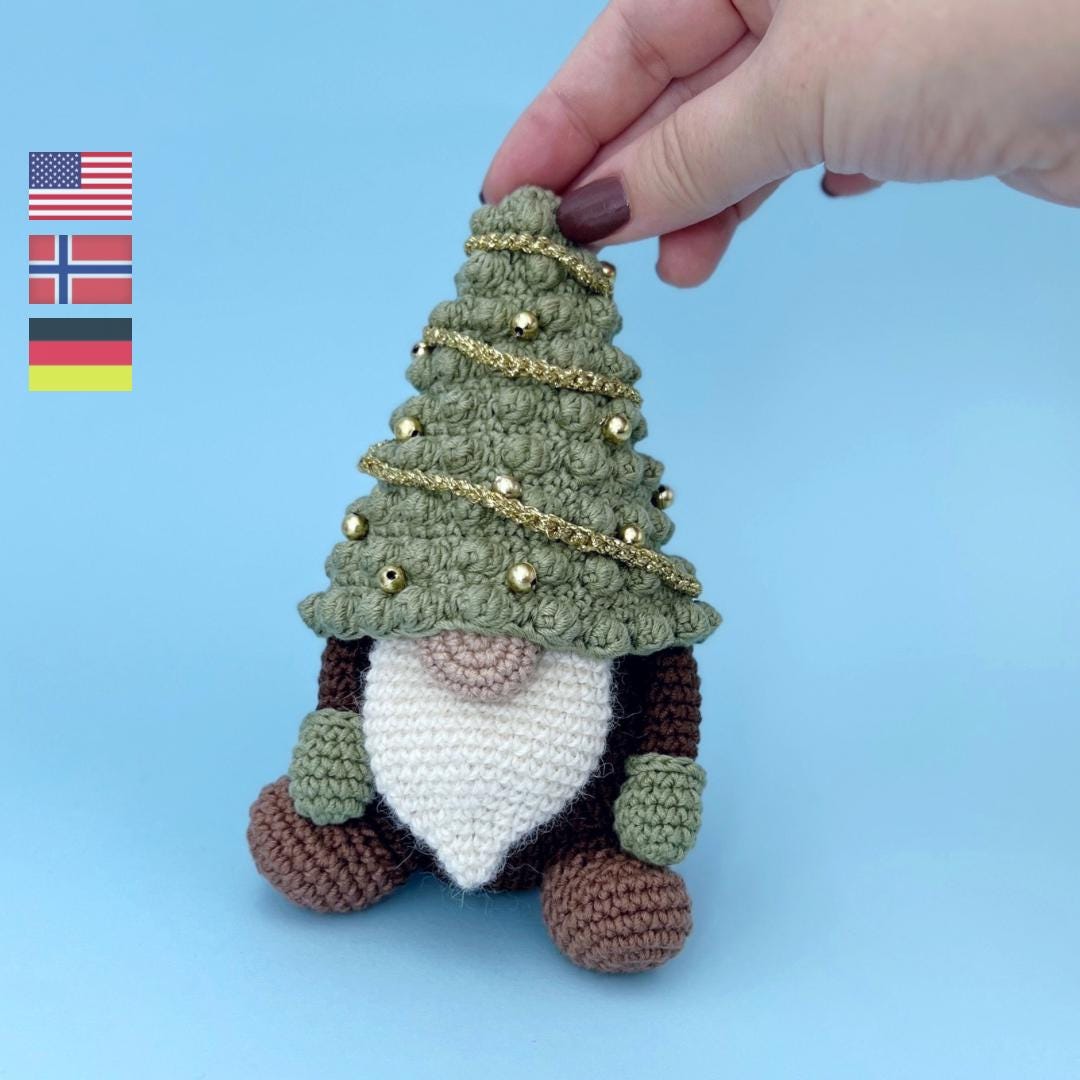 Christmas Tree Gnome Crochet Pattern, Christmas Amigurumi Gnome Pattern ...