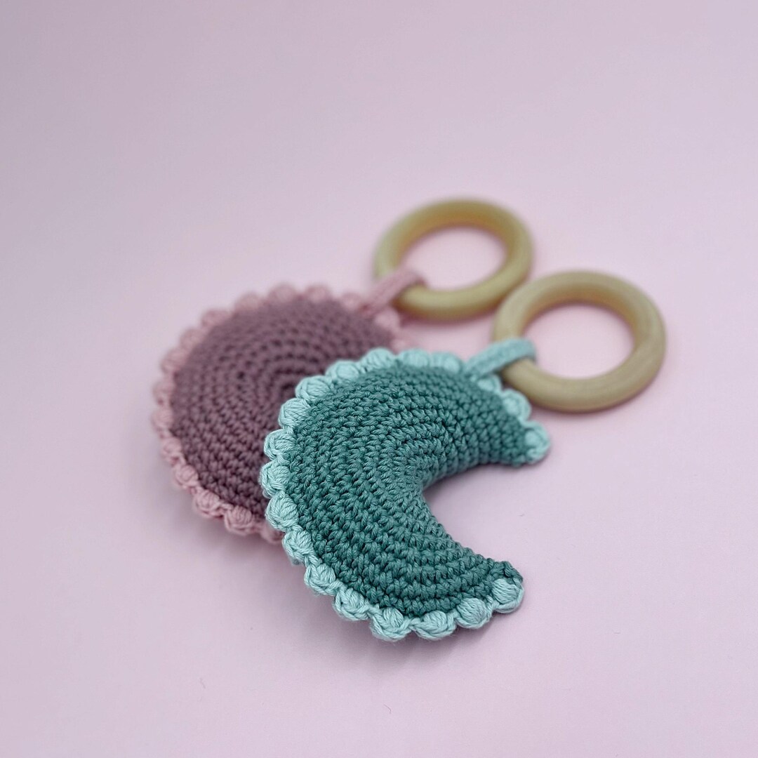 Baby Rattle Pdf Crochet Pattern, Celestial Moon Teether, Easy Diy ...