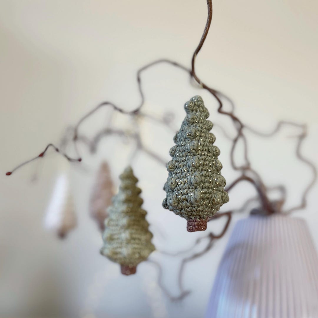 Hanging Bobble Christmas Trees Crochet Pattern, Christmas Tree Ornament ...