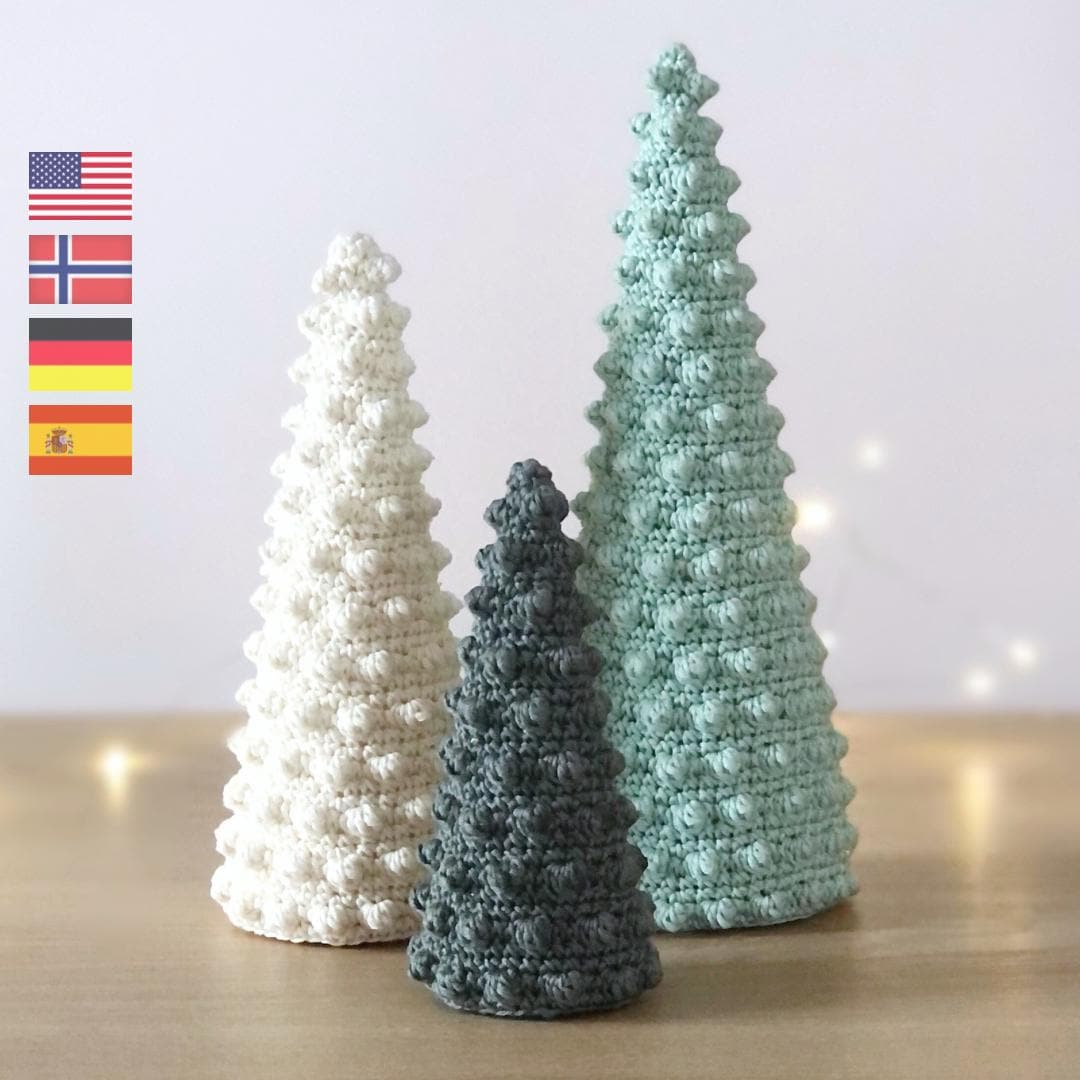 Bobble Christmas Trees Crochet Pattern 3 Sizes, Christmas Tree Crochet ...