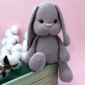 Bunny Long Ears Crochet Pattern, Diy Stuffed Toy, Nursery Amigurumi ...