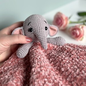 Security Blanket Crochet Pattern, Elephant Snuggler, Amigurumi Elephant ...
