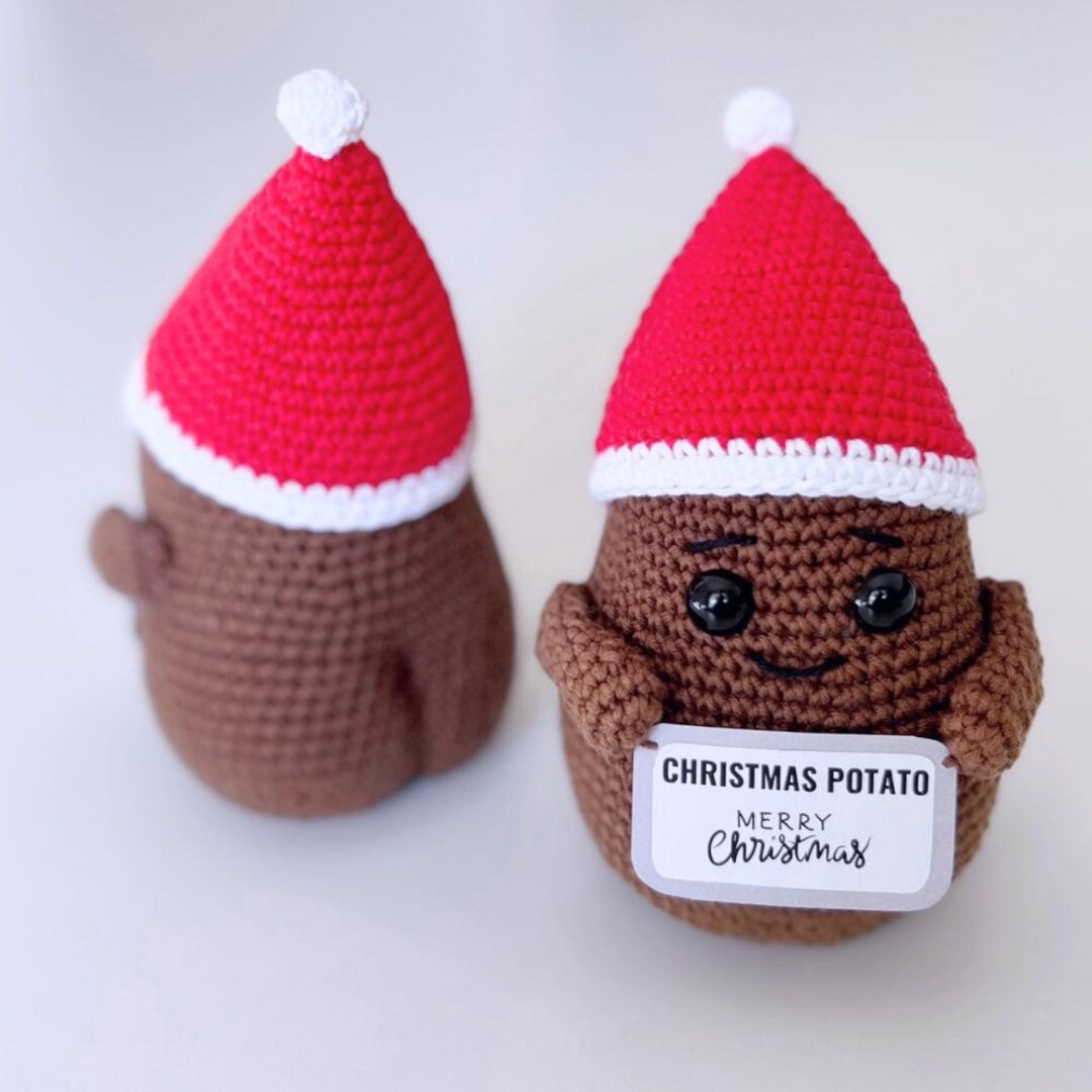 Christmas Potato Crochet Pattern, Emotional Support Potato, Christmas ...