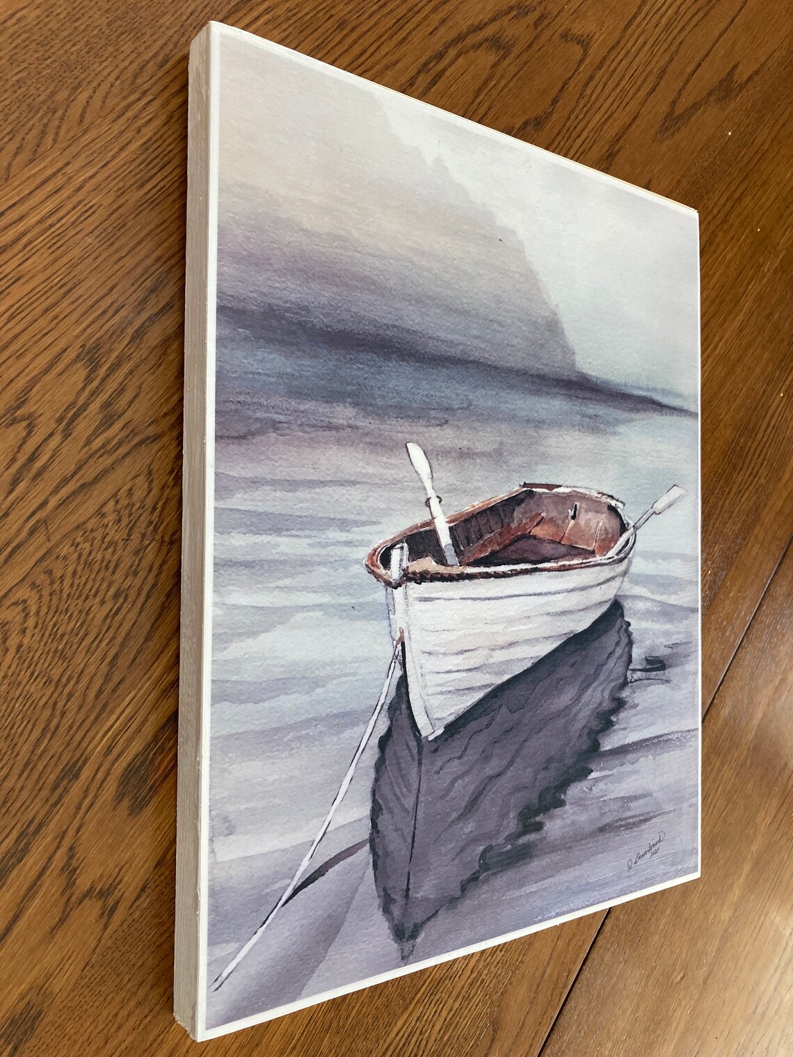 Original Watercolor White Row Boat/nautical/beach House/11 X - Etsy