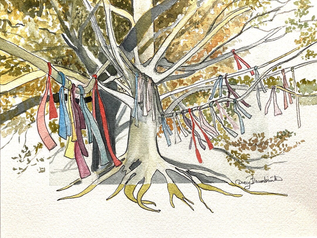 Watercolor Painting, Blessing Tree, Tree of Life, Original Art, 11 X 14 ...