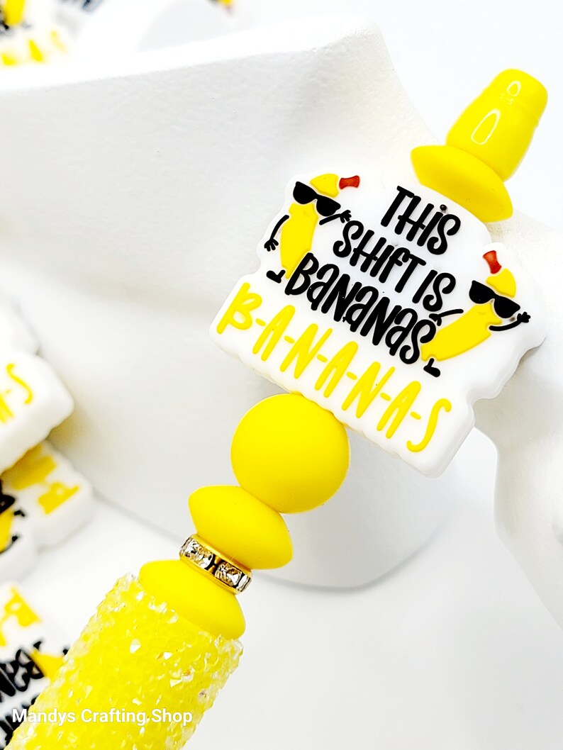 SET OF 2, Coworker Silicone Focal Bead, This Shift is Bananas Focal ...