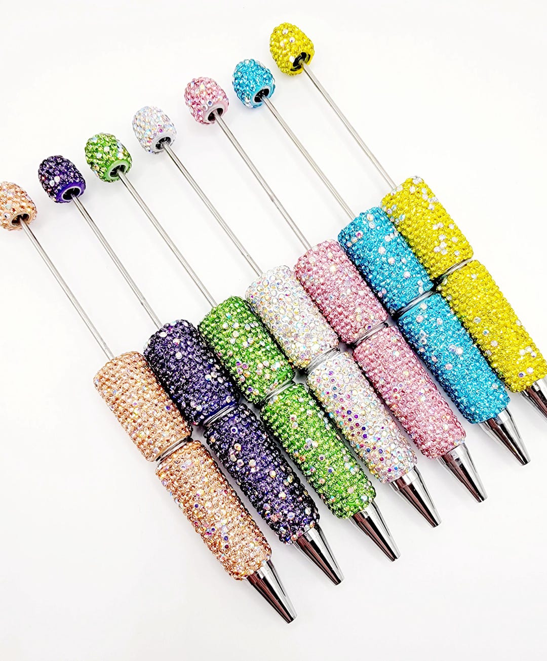 DIY Sparkly Shiny Rhinestone Bead Pens, Bling Beadable Pens, Glitter ...