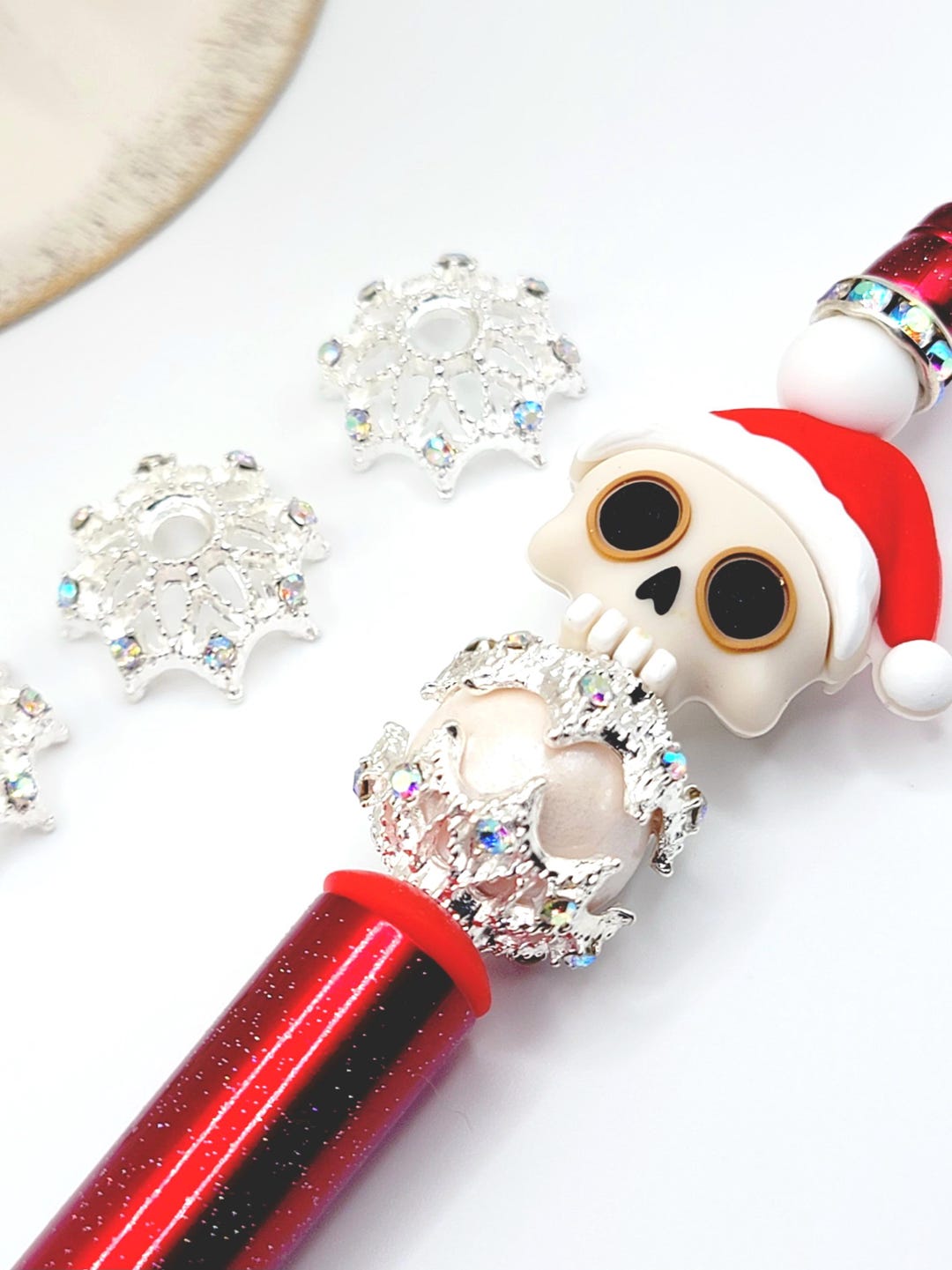 18mm Rhinestone Bead Caps, Crystal Pen Spacer Beads, Fits 16mm Beads - Etsy