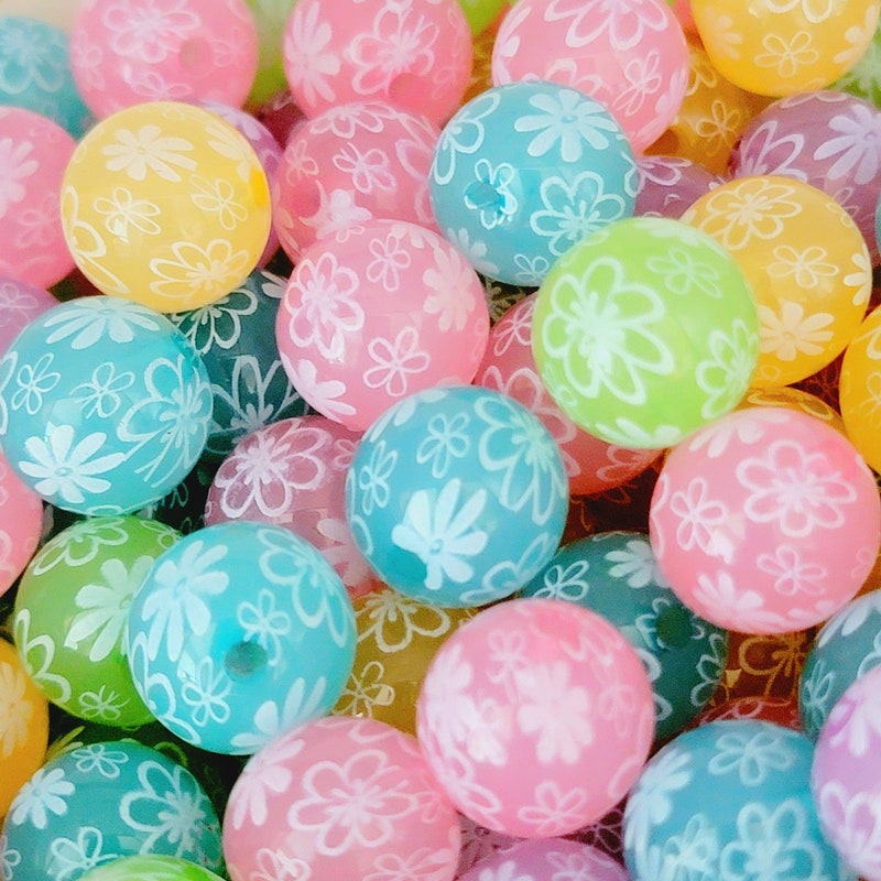 Acrylic Flower Bead - Etsy