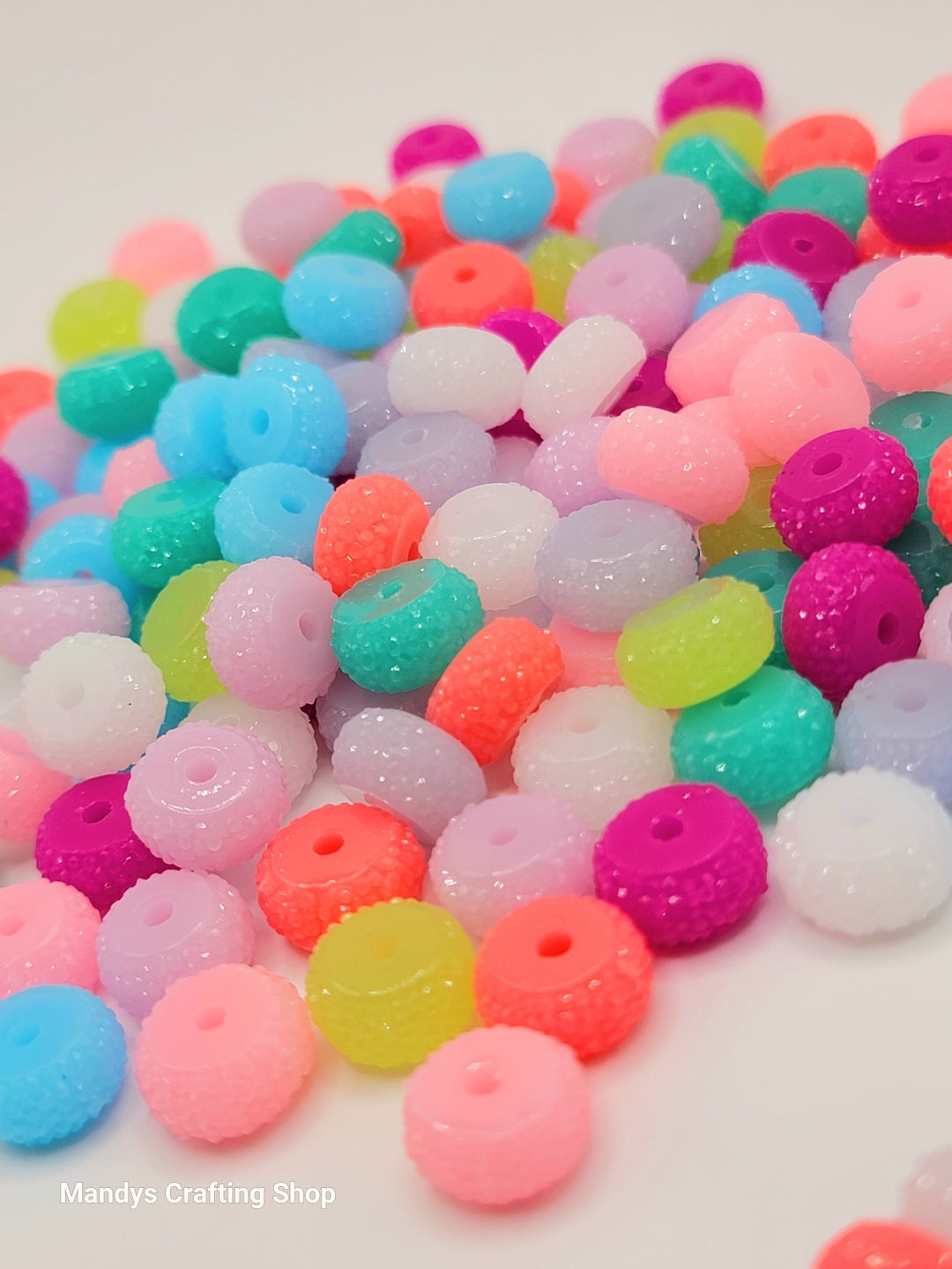 PACK OF 20, 12mm Acrylic Spacer Bead Mix Style 1, Acrylic Beads ...