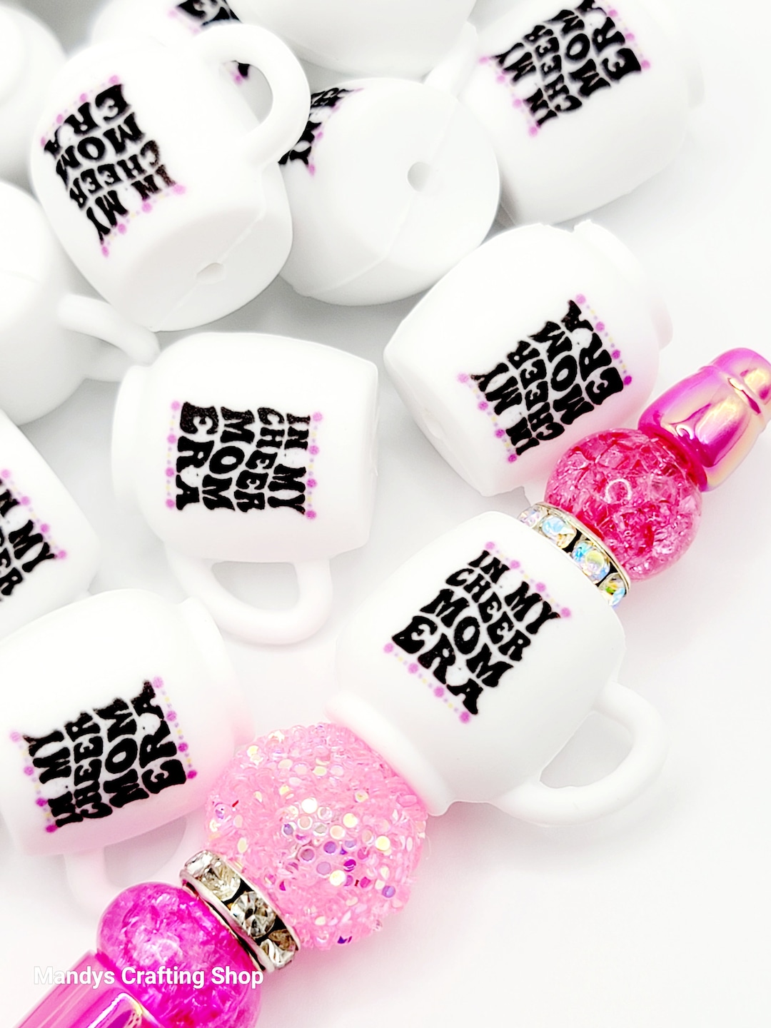 Cheer Mom Era Focal, Cheer Mom 3D Cup Pen Silicone Bead, Cheer Lover ...