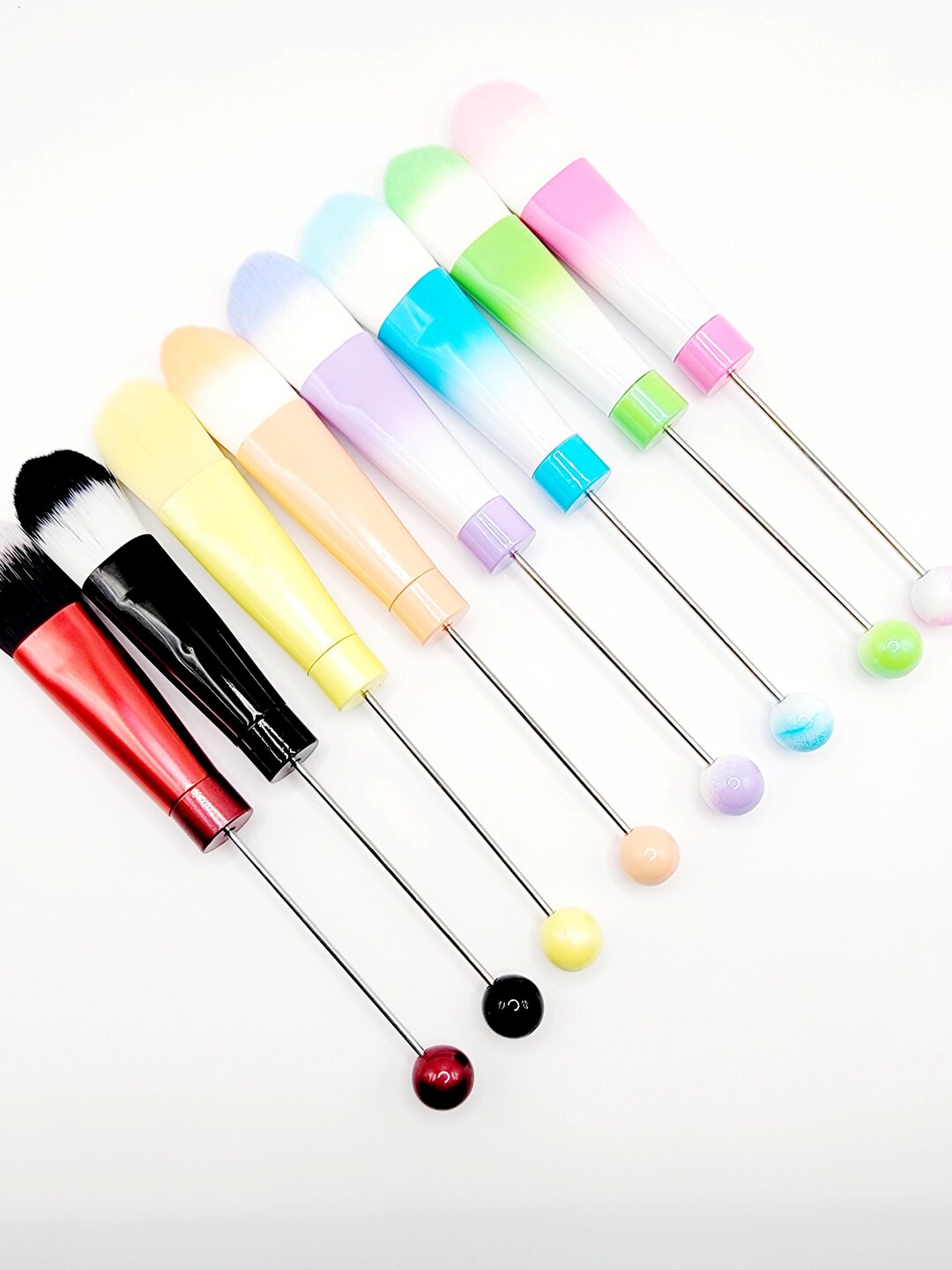 DIY Set of 5 Beadable Makeup Brushes, Beadable Bar Make up Brushes ...