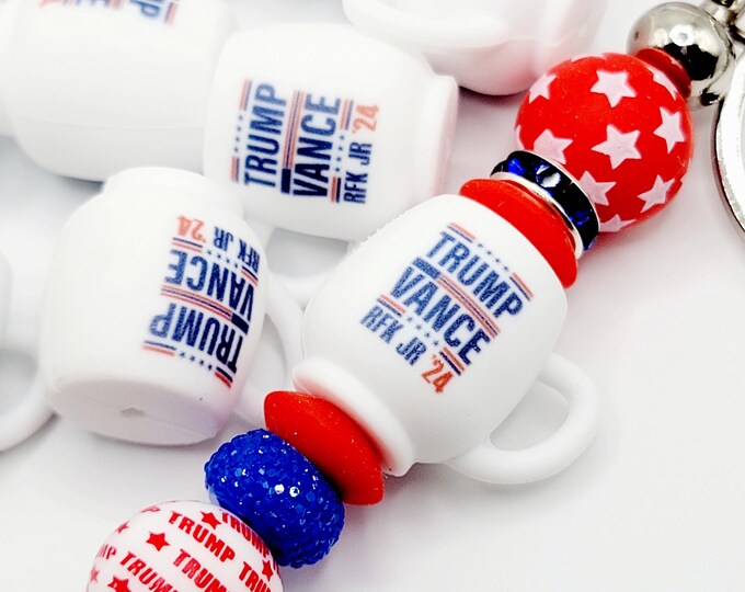 Trump Vance RFK Focal Bead, 3D Cup Shape Silicone Bead, Trump Pen Beads ...