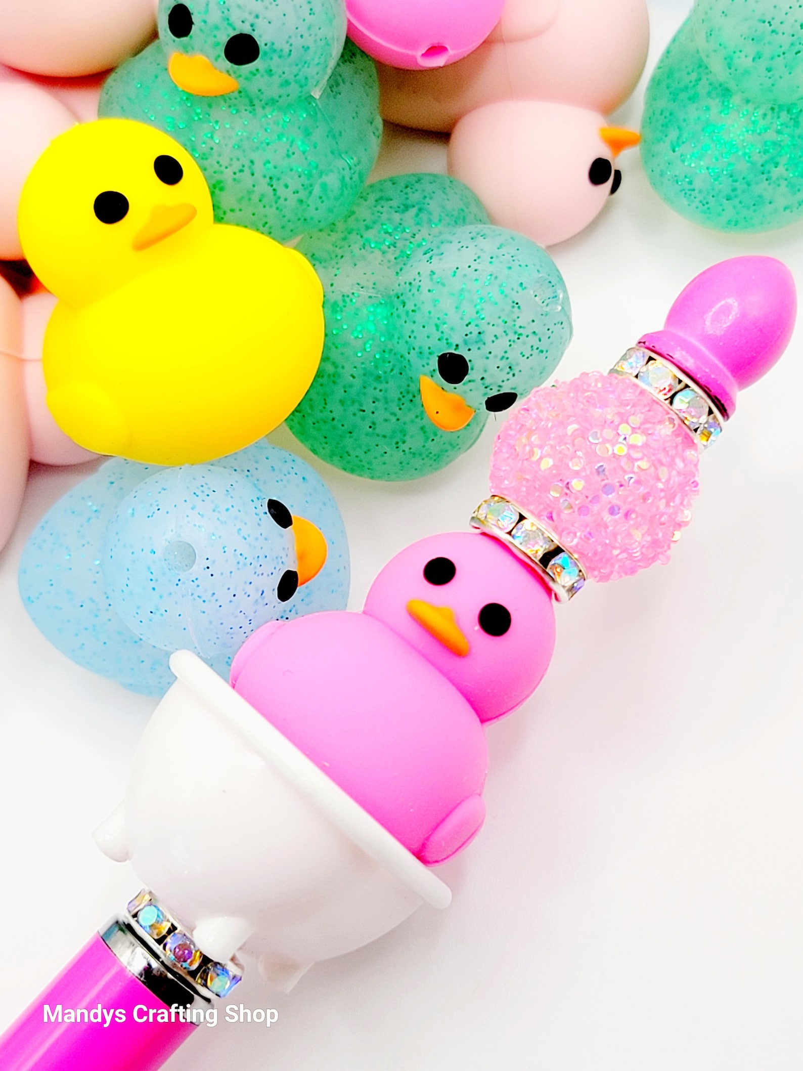 SET OF 2, Duck Silicone Bead, Rubber Duckie Bead, 3D Focals, Duck ...