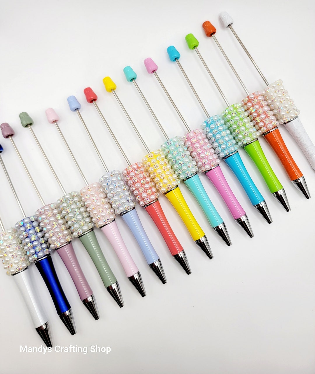 DIY Beadable Plastic Pens, Sparkle Pearl Bead Pens, Pens for Chunky ...