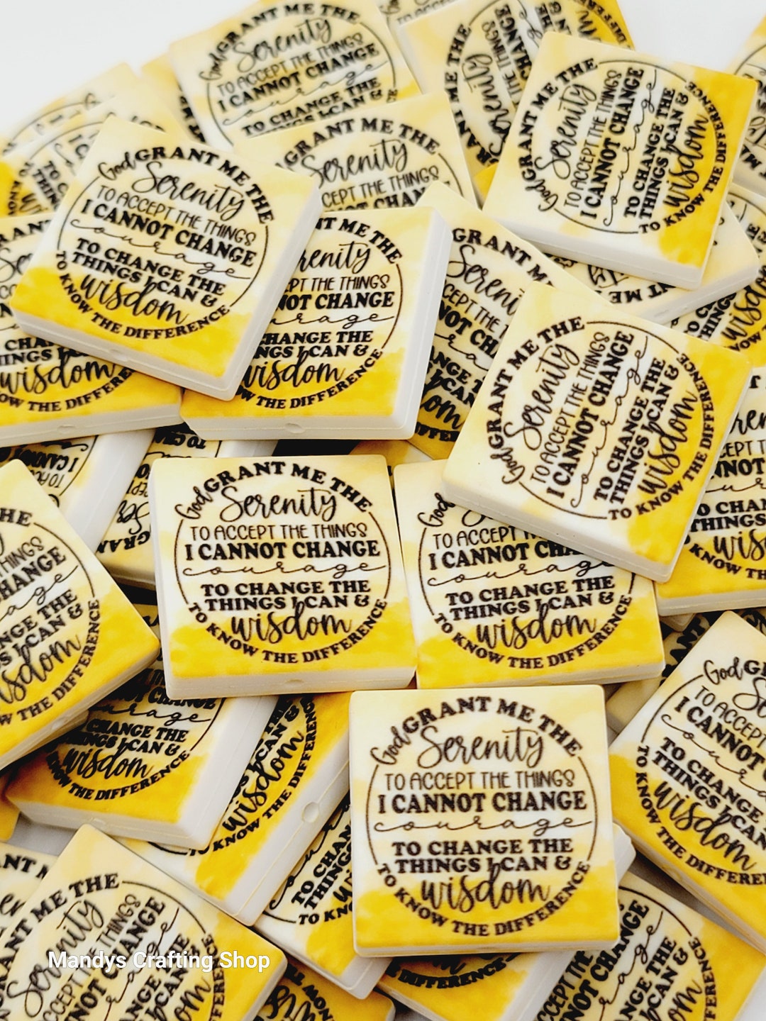 SET 1 or 2, Serenity Prayer Focal Pen Bead, Religious Focal ...