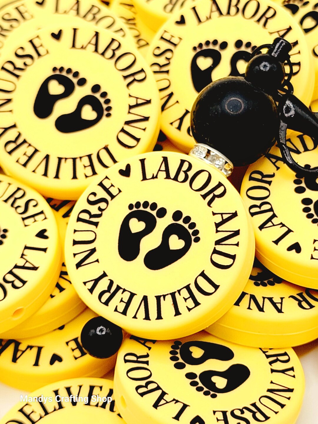 SET of 2, Nurse Focal Pen Bead, Labor and Delivery Nurse Silicone Bead ...