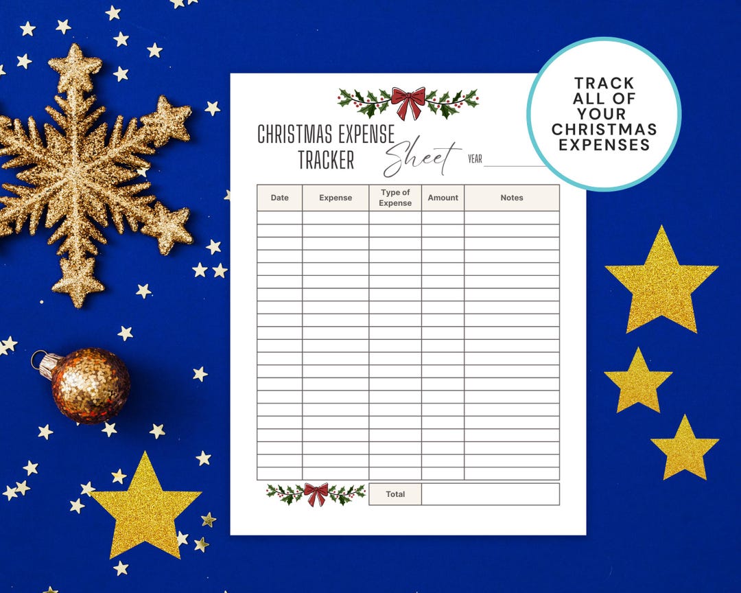 Christmas Expense Tracker | Expense Log | Easy Expense Tracker | Simple ...