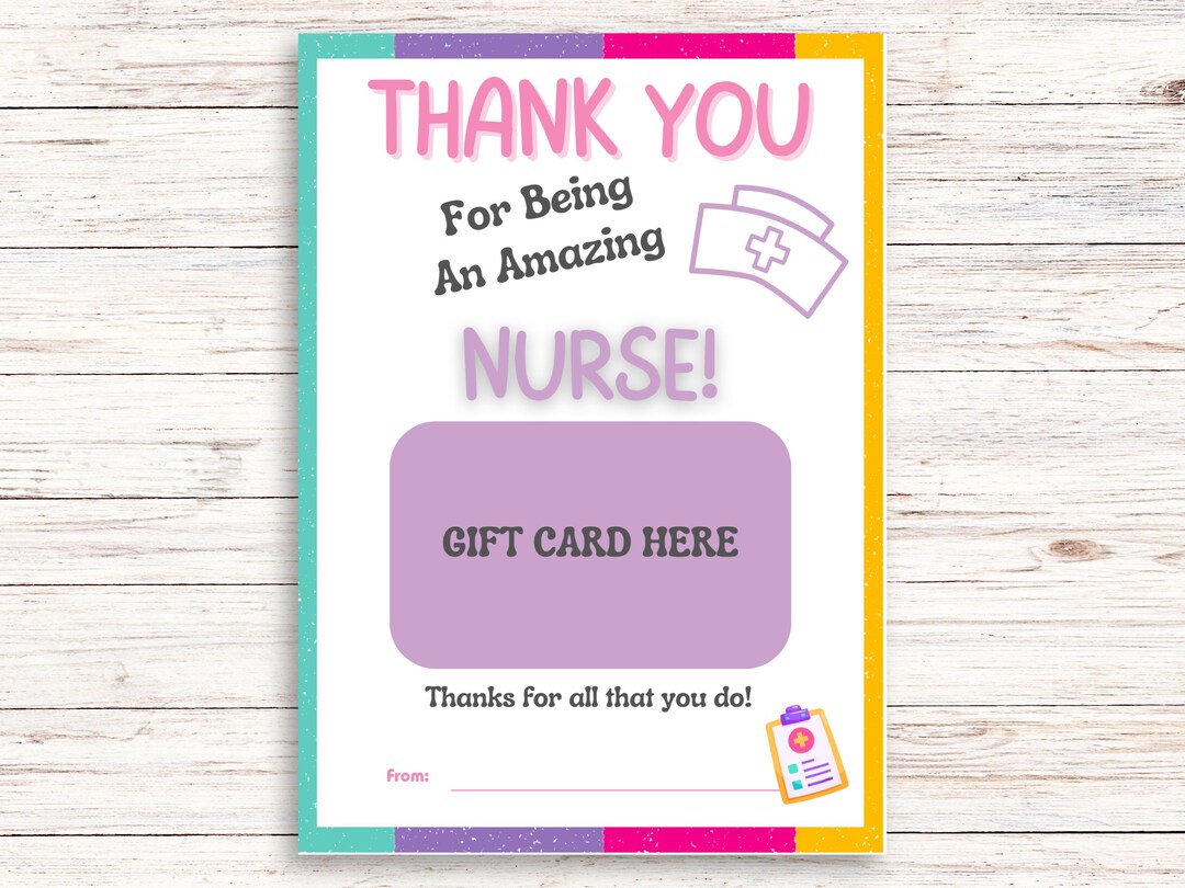 Nurse Gift Card Holder | Printable Nurse Gift Card Holder | Last Minute ...