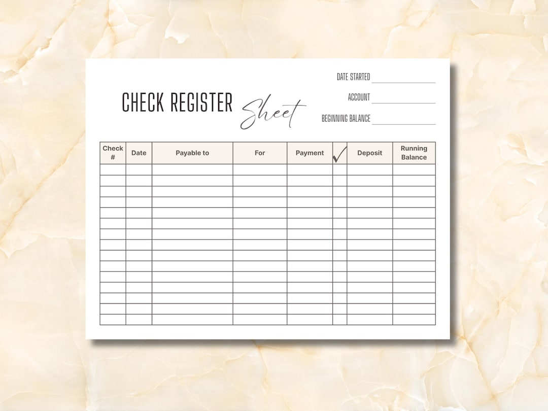Checkbook Register | Large Print and Spacing |checkbook 11" X 8.5 ...