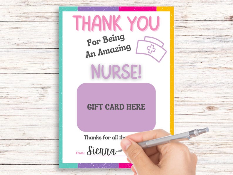 Nurse Gift Card Holder | Printable Nurse Gift Card Holder | Last Minute ...