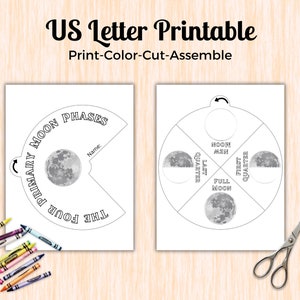 Primary Phases of the Moon Activity Spinner Printable, Educational ...