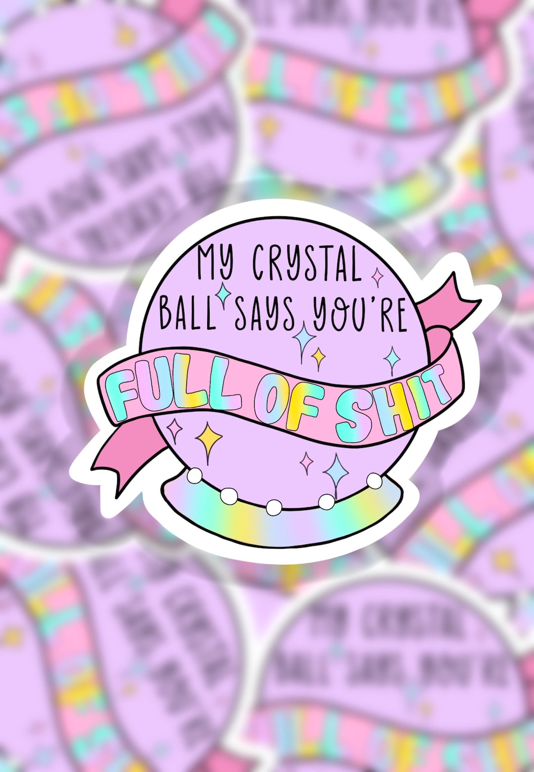 Crystal Ball Stickers, Witch Stickers, Halloween Stickers, Funny ...