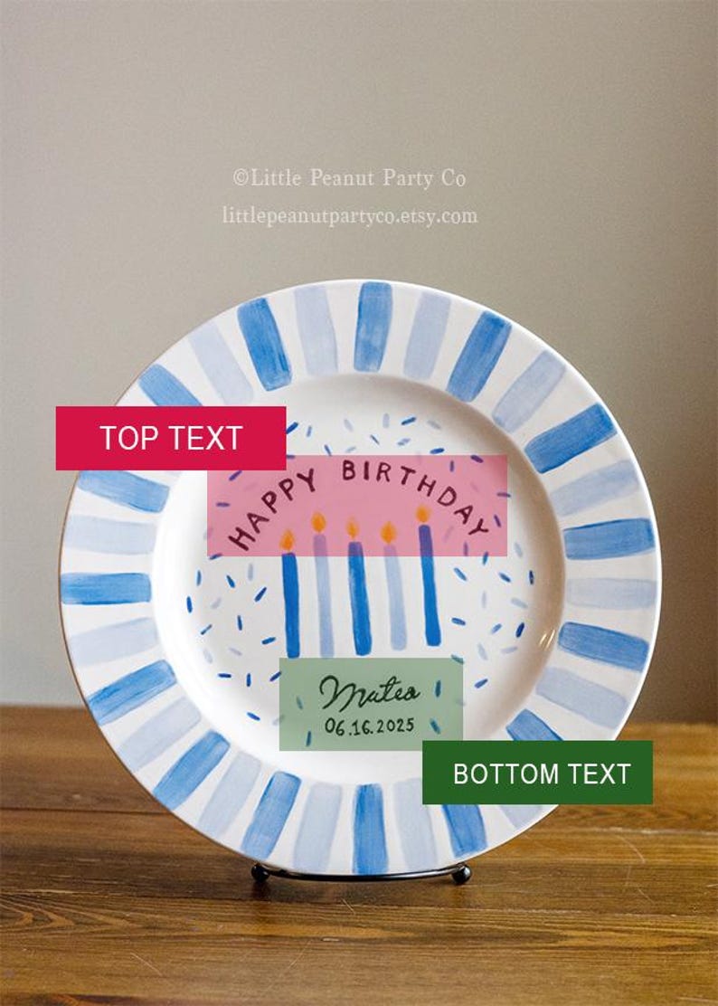 Hand-painted Ceramic Birthday Plate for Girl, Personalized Ceramic ...