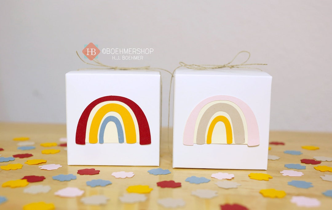 Boho Rainbow Gift Boxes / Boho Rainbow Favor Boxes / Boho Rainbow Party ...