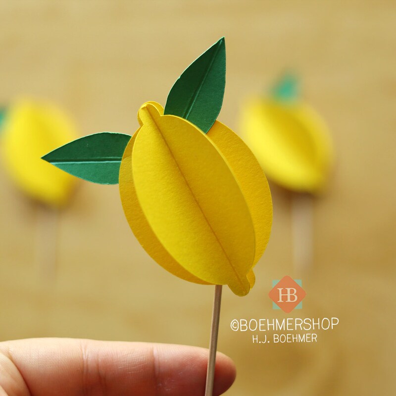 Lemon Cupcake Topper - Etsy