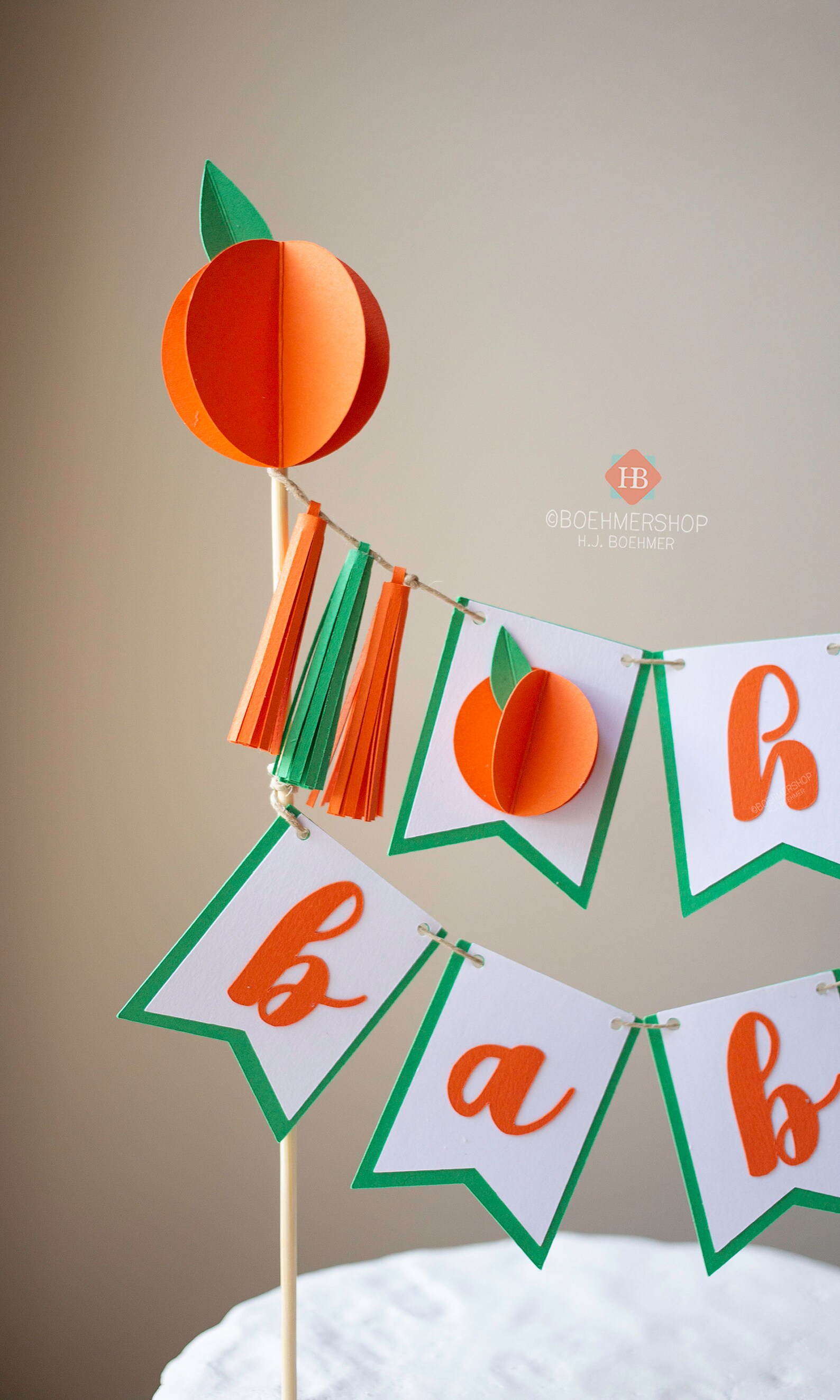 Oh Baby Cake Topper / Orange Cake Topper / Cutie Cake Topper / - Etsy