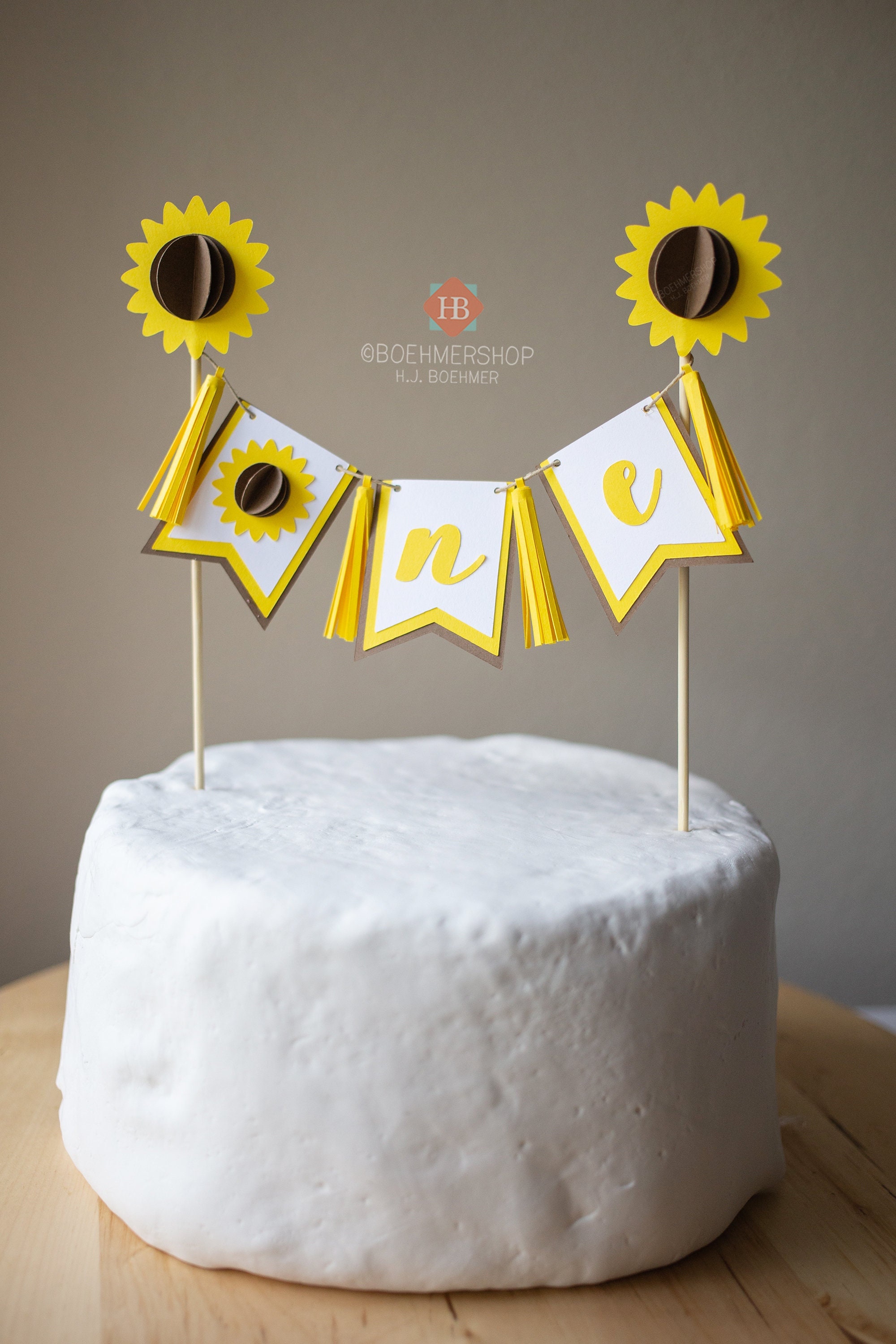 Sunflower Birthday Cake Topper/sunflower First Birthday Cake - Etsy