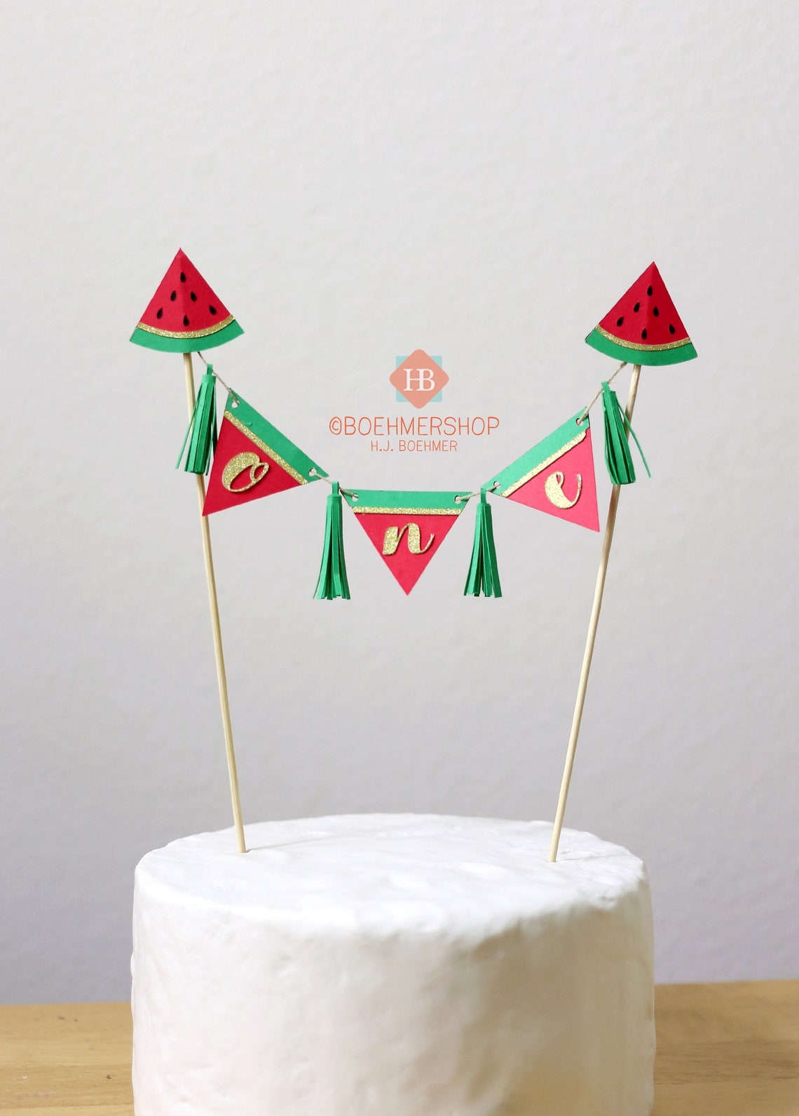 Watermelon Cake Topper/One in a Melon First Birthday Cake | Etsy