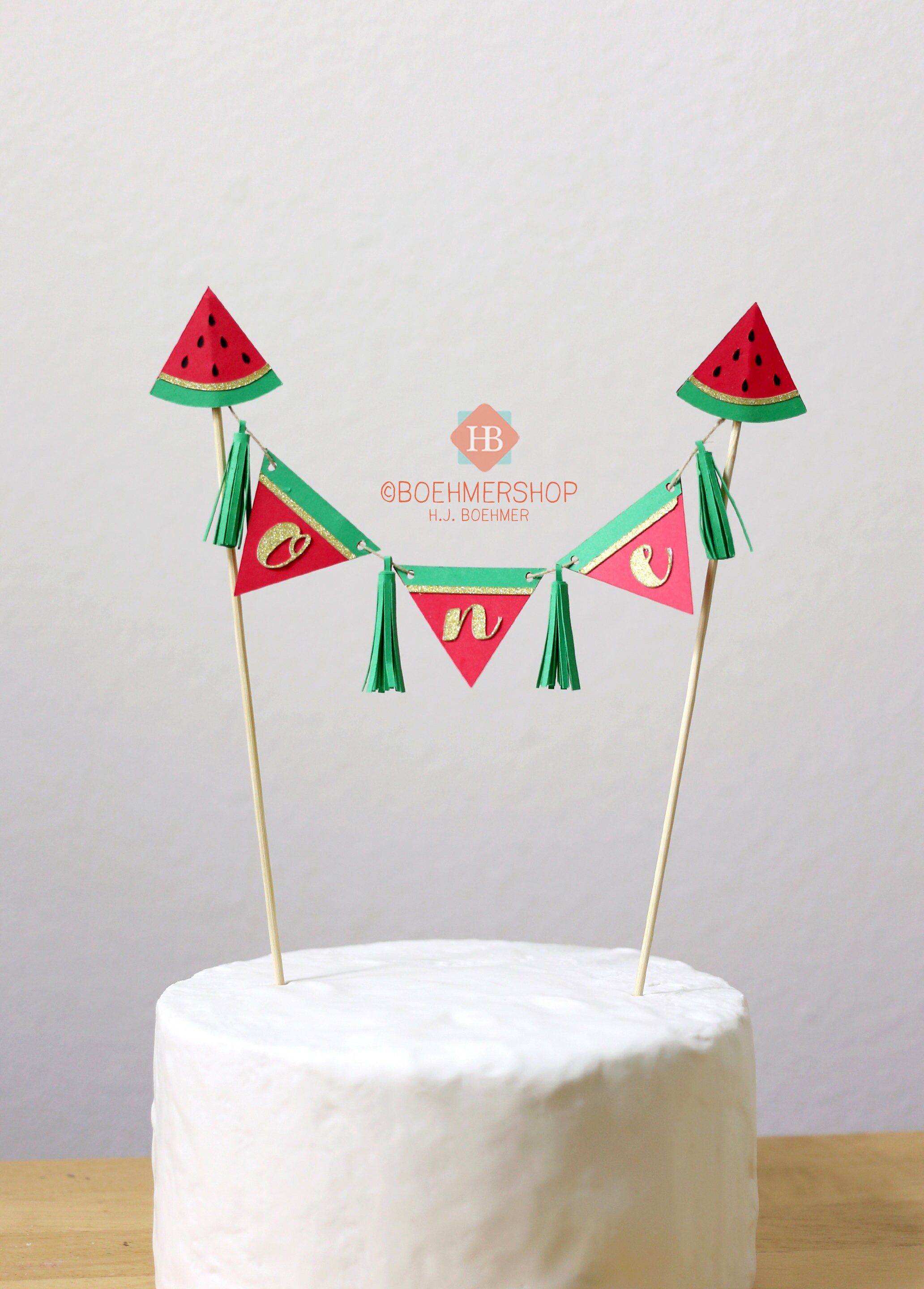 Watermelon Cake Topper/one in a Melon First Birthday Cake - Etsy