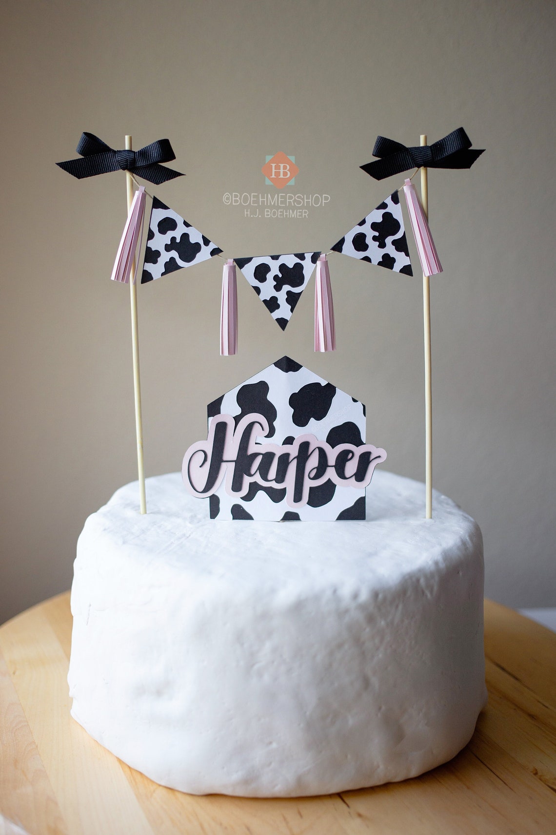 Cow Birthday Cake Topper/cow First Birthday Cake Topper/cow - Etsy