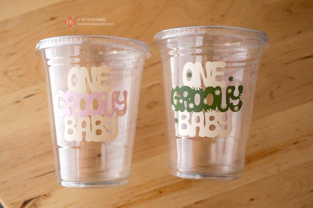 Plastic Disposable One Groovy Baby Birthday Cups/ Groovy Birthday Cup ...