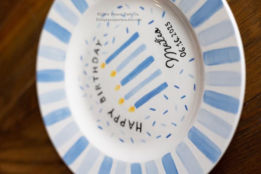 Hand-painted Ceramic Birthday Plate for Boy, Personalized Ceramic ...