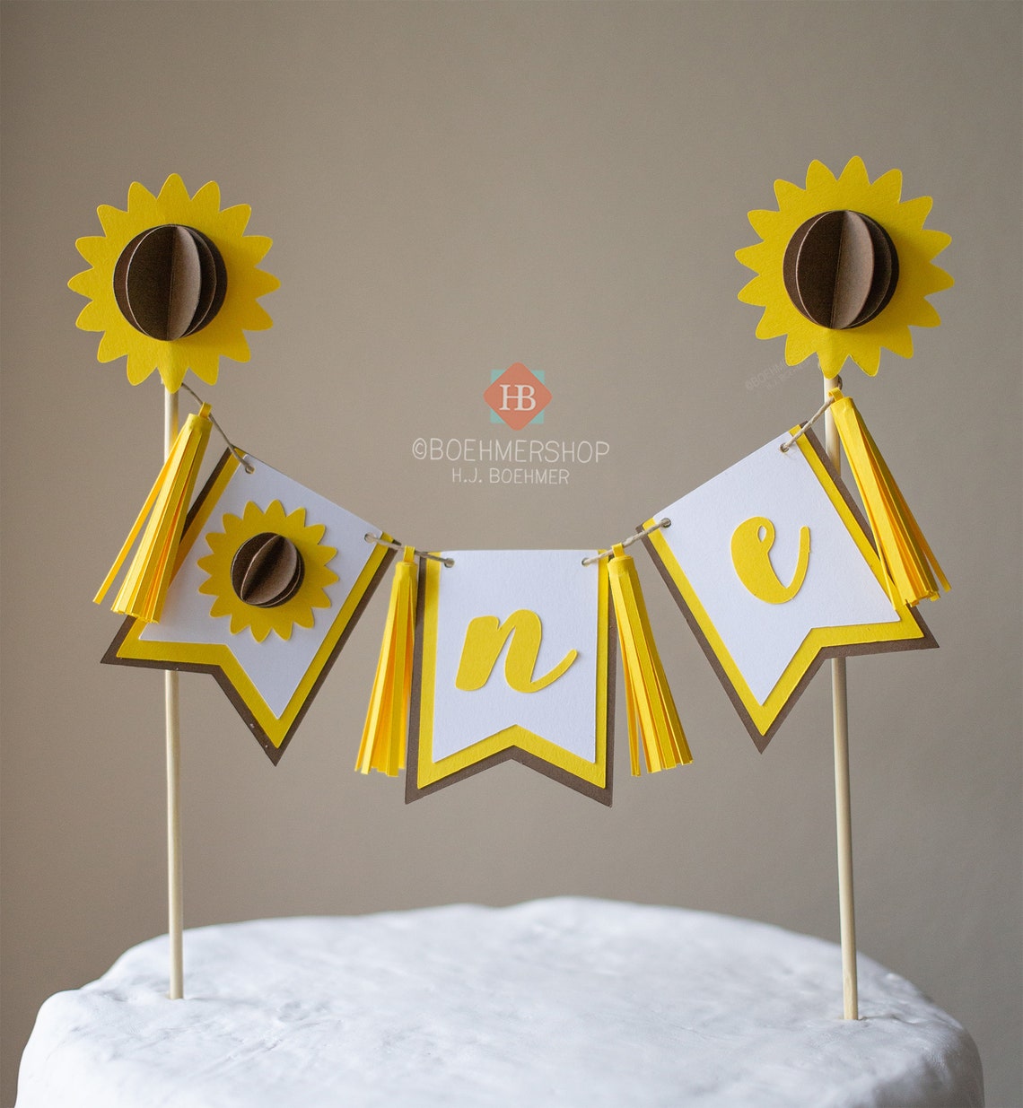 Sunflower First Birthday Cake Topper, Girl Cake Smash - Etsy