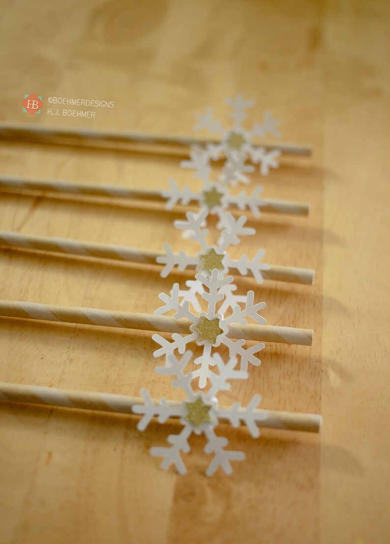 Snowflake Straw Toppers/winter Onederland Straw - Etsy